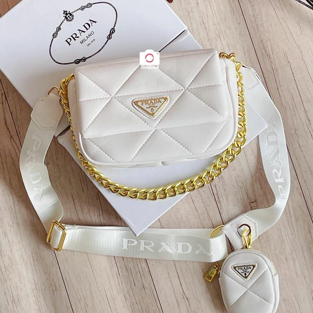 Prada Patchwork White Multi Pochette Sling Bag (With Box) - TheLuxuryTag