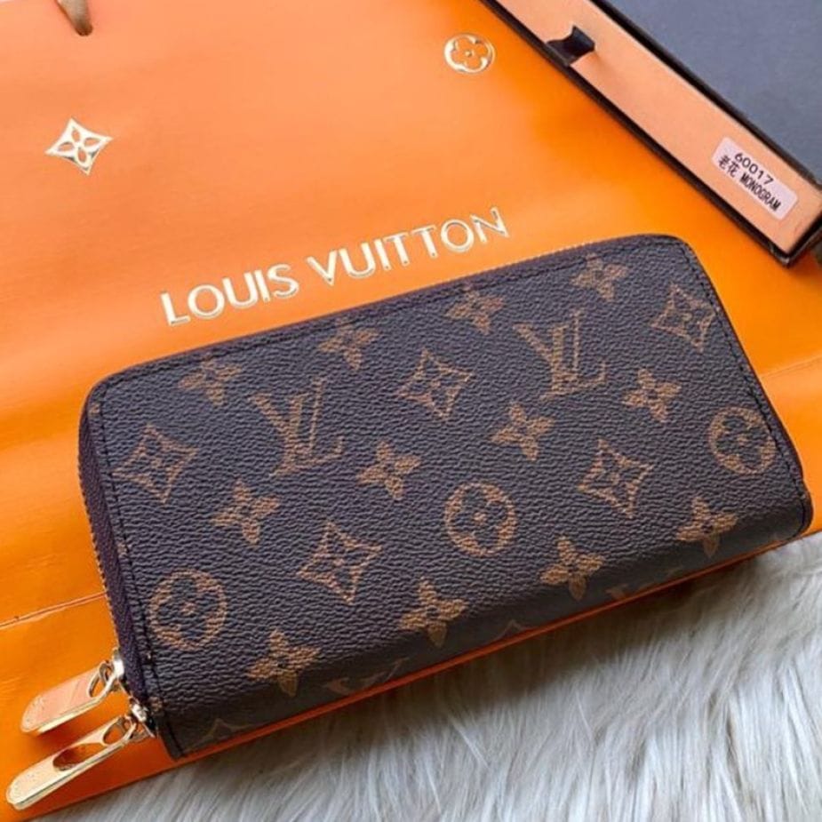 Louis Vuitton Mono Coffee Double Zipper Wallet - TheLuxuryTag
