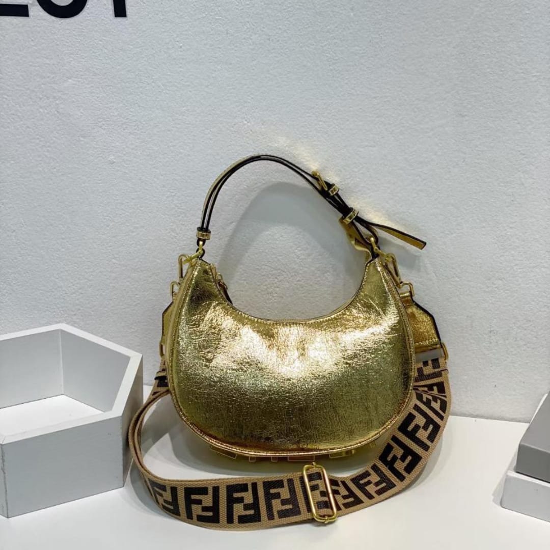 Fendi Fendigraphy Medium Golden Shoulder Bag - TheLuxuryTag
