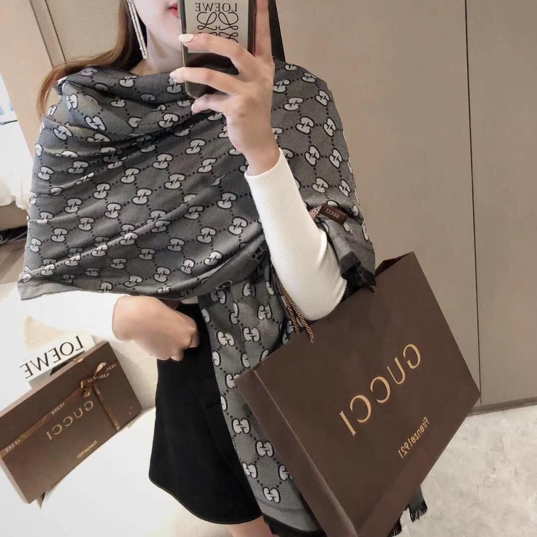 Gucci Grey Semi Woolen Stole Unisex - TheLuxuryTag