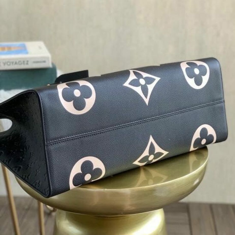 Louis Vuitton Signature Monogram On The Go Black Color Tote Bag ...