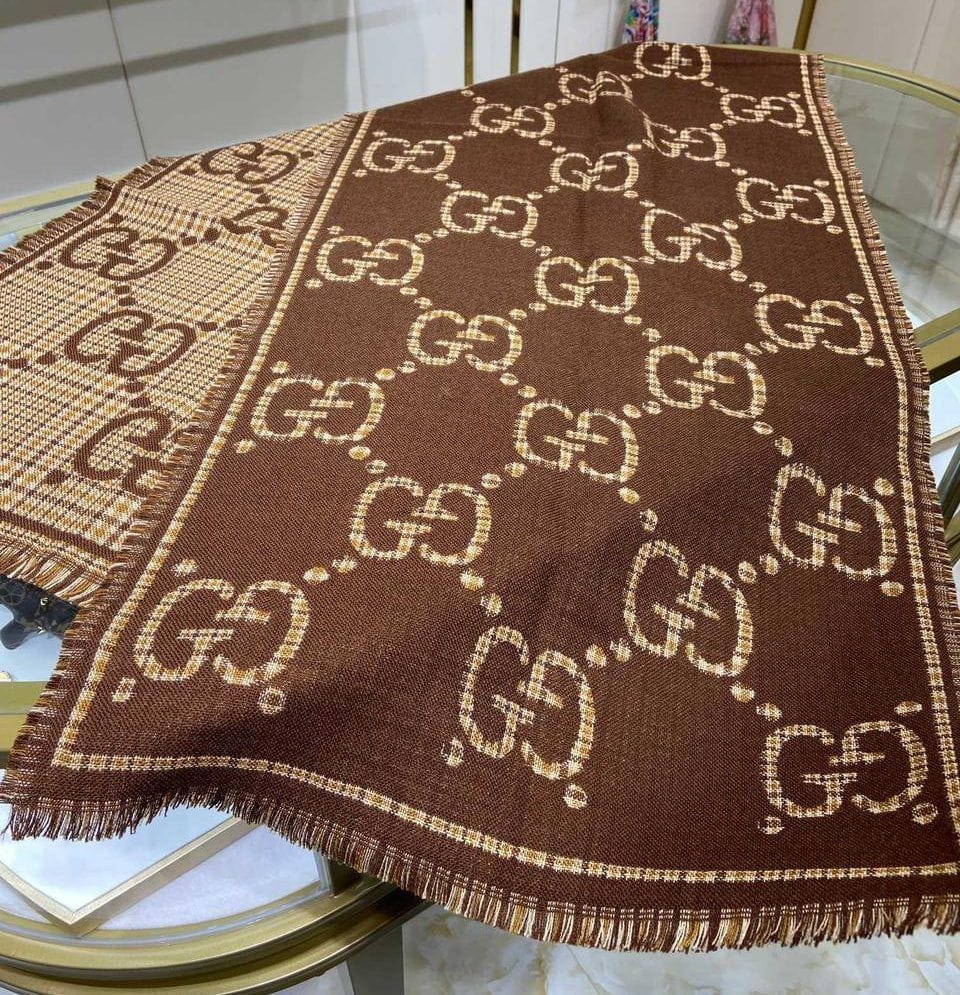 Gucci GG Brown Woolen Stole - TheLuxuryTag
