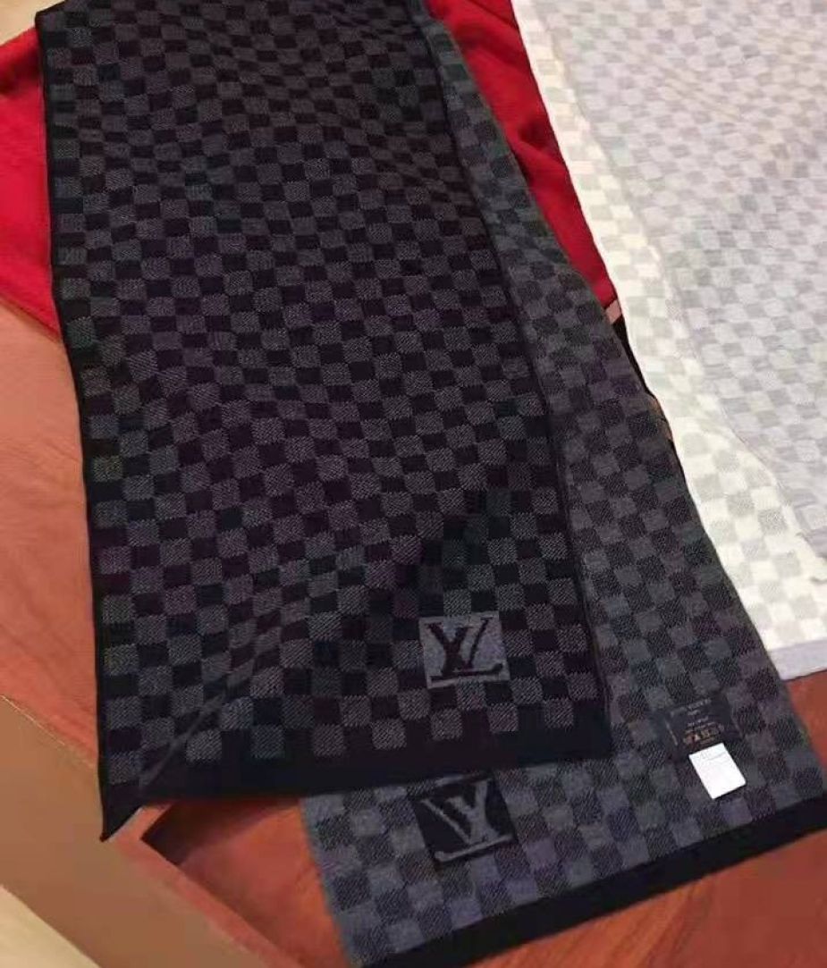Louis Vuitton Black Check Unisex Muffler - TheLuxuryTag