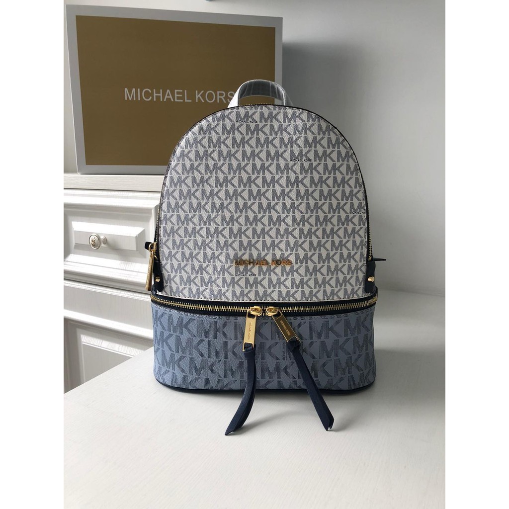 Michael Kors Rhea Blue White Backpack - TheLuxuryTag