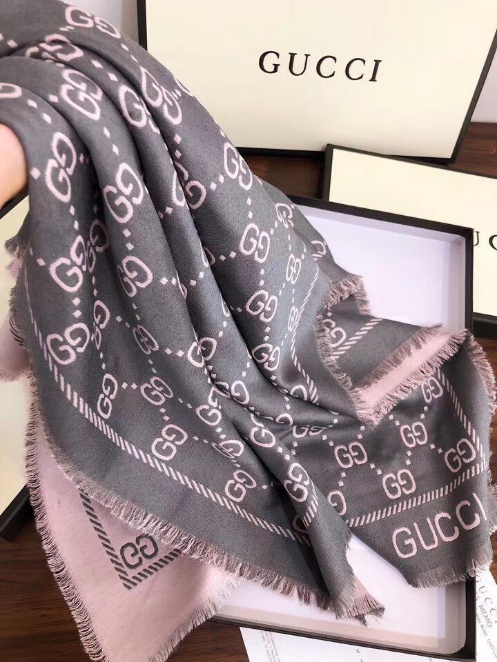 Gucci GG Pink 100% Woolen Stole - TheLuxuryTag
