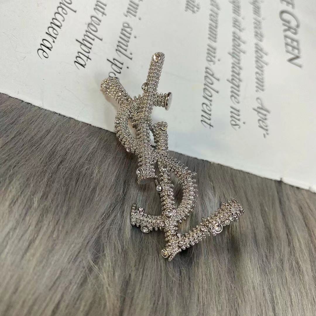 Buy YSL Diamond Stone Brooch - Online