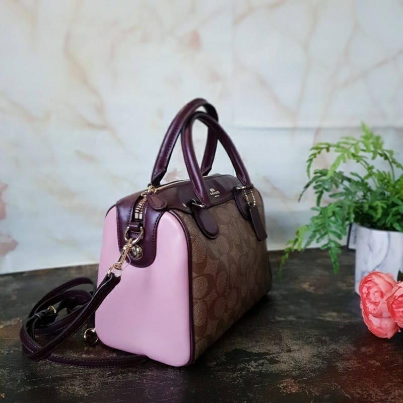 Coach Mini Bennett Satchel Wine Pink Handbag (With Box) - TheLuxuryTag