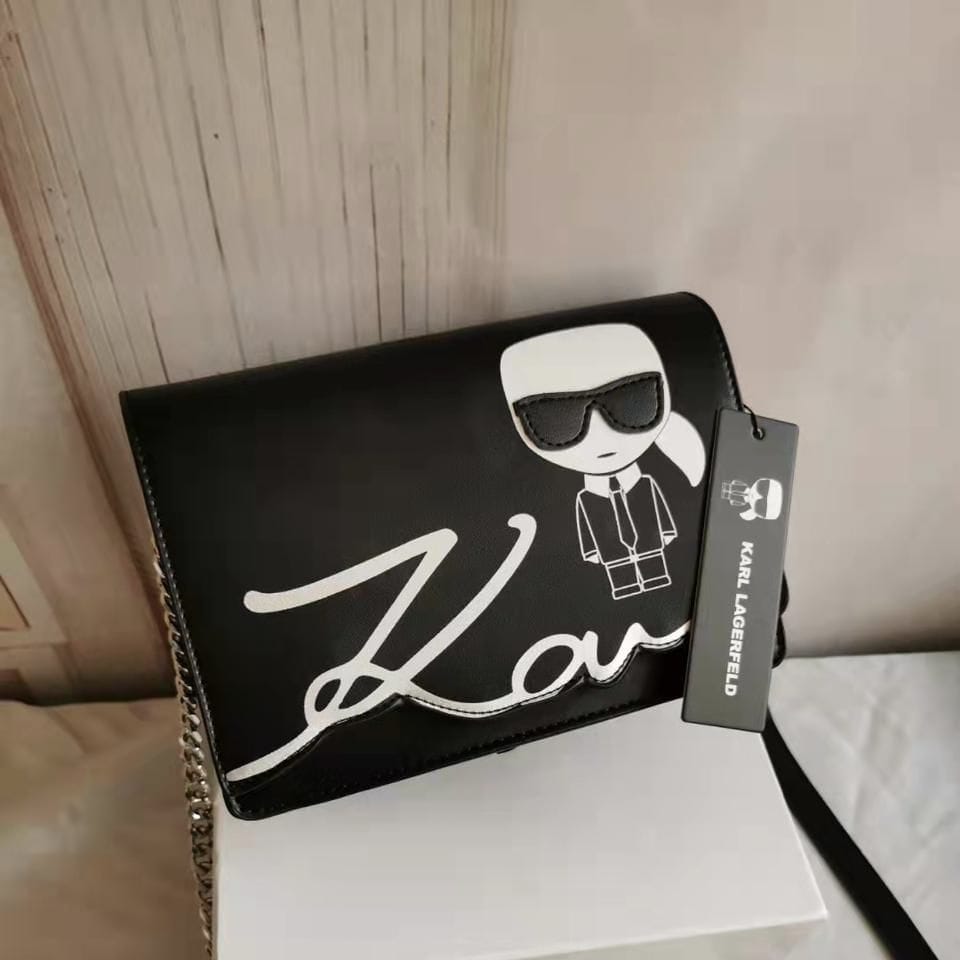 Karl Lagerfeld Black Color Sling Bag (With Box) - TheLuxuryTag