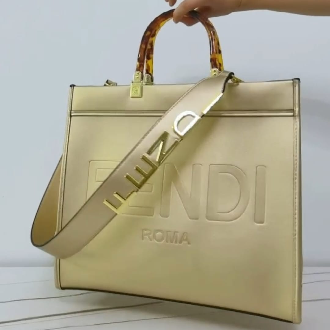 Fendi Roma Sunshine Golden Tote Bag - TheLuxuryTag
