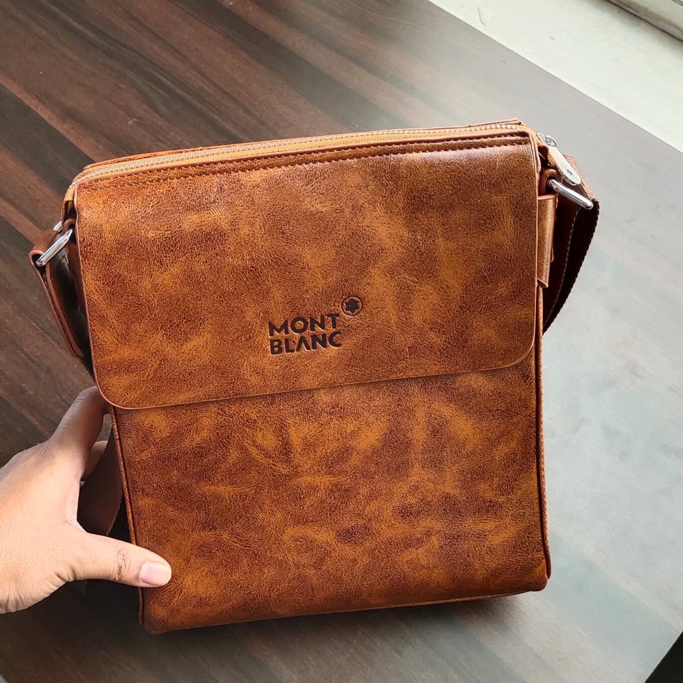 Montblanc Brown Messenger Bag - TheLuxuryTag