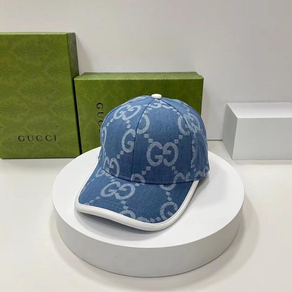 Gucci GG Light Blue Monogram Unisex Cap - TheLuxuryTag