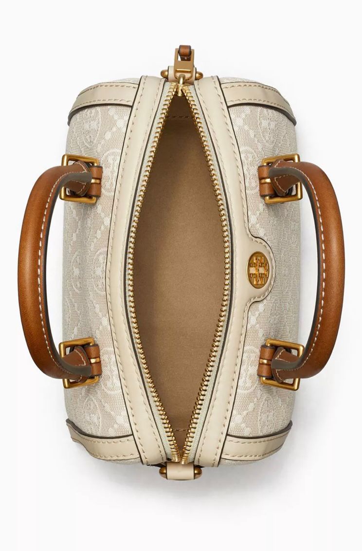 Tory Burch T Monogram Jacquard Mini Barrel Bag - TheLuxuryTag