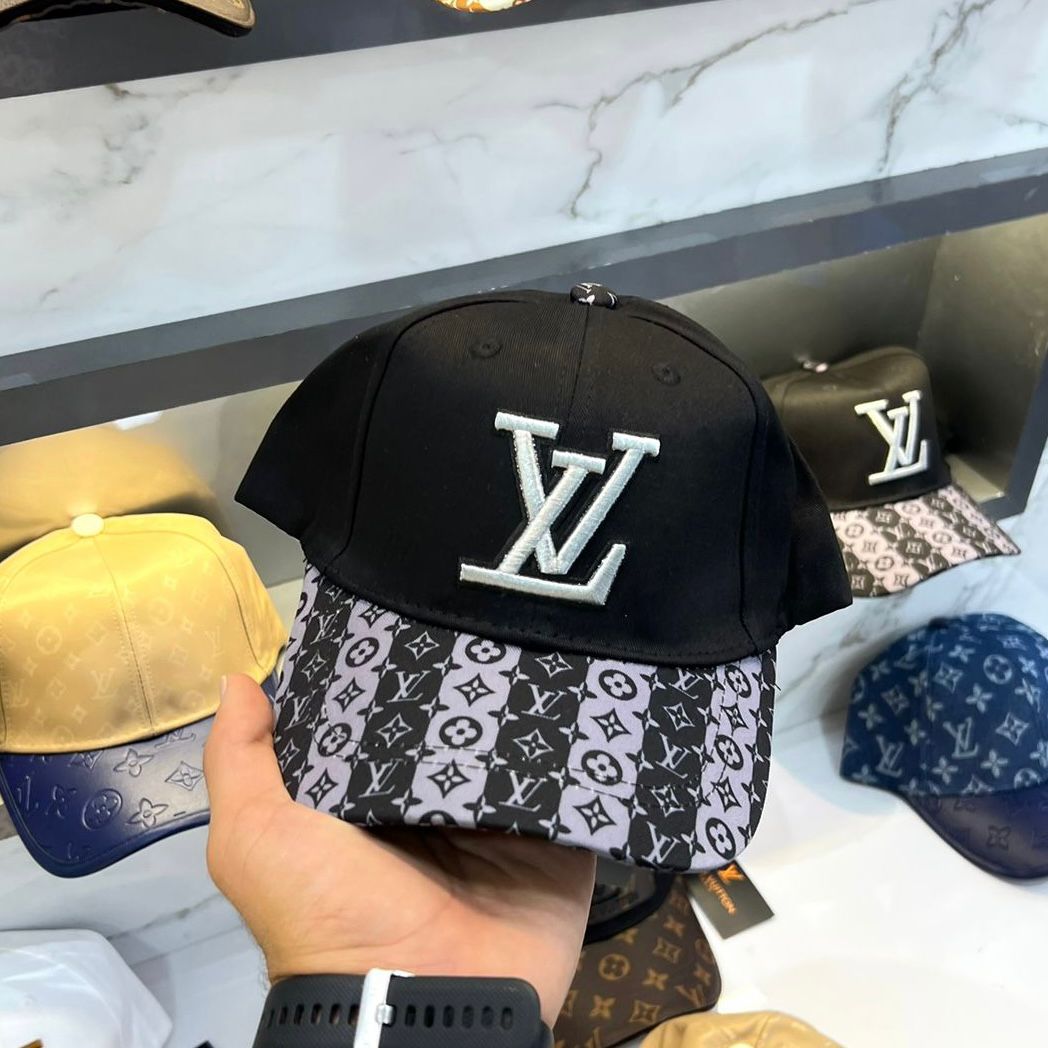 Louis Vuitton Black Mono Baseball Cap - TheLuxuryTag