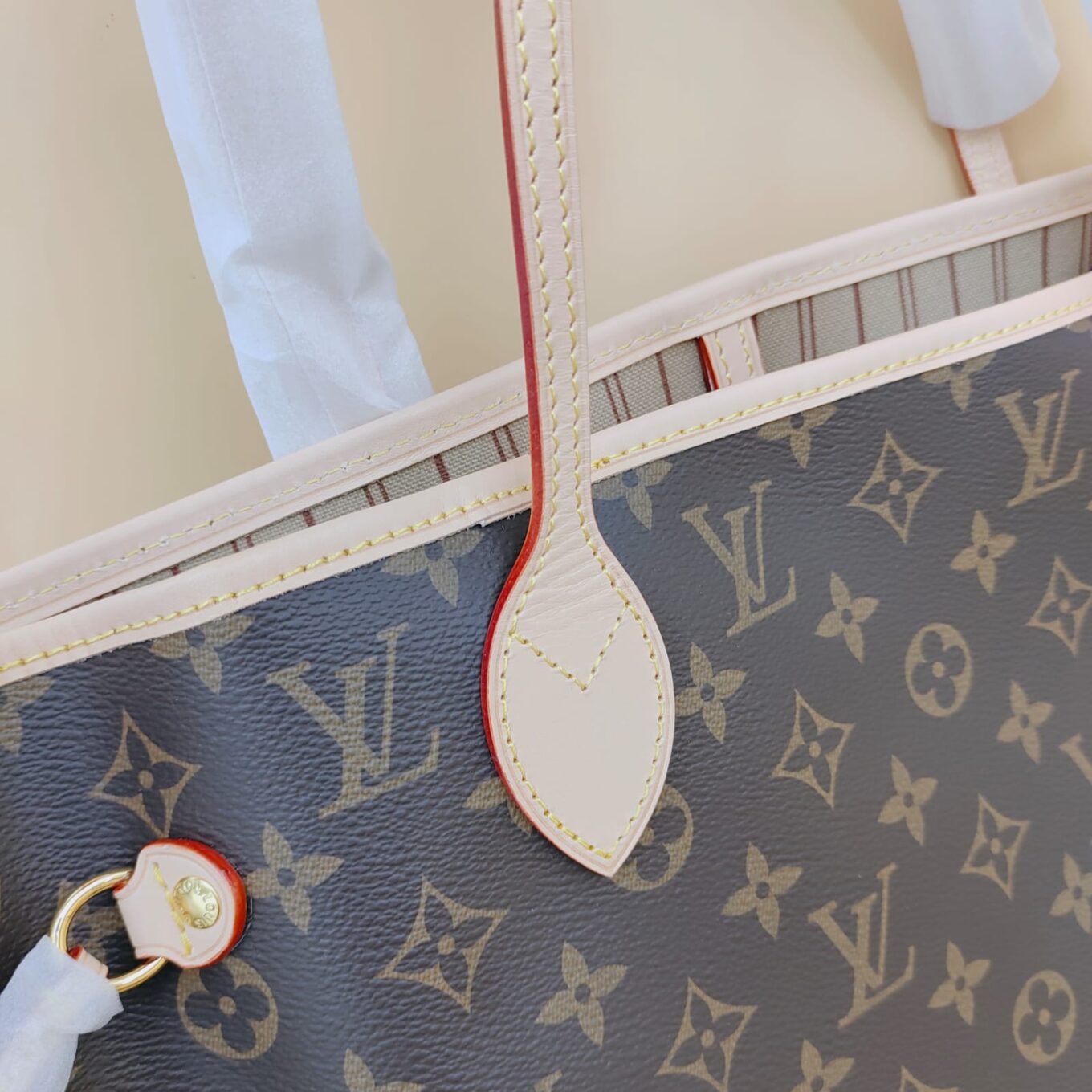 Louis Vuitton Neverfull Beige Interior Premium Tote Bag (With Double ...