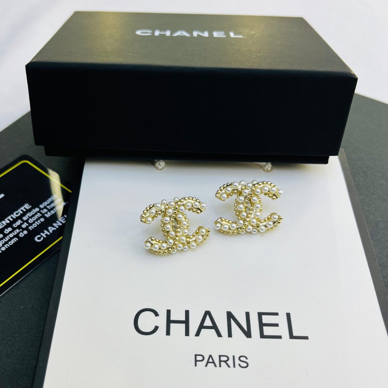 Chanel Monogram Pearl Studded Earring - TheLuxuryTag