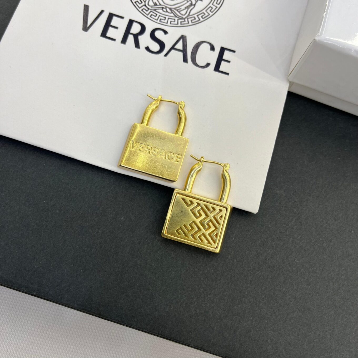 Versace Lock Golden Earring - TheLuxuryTag