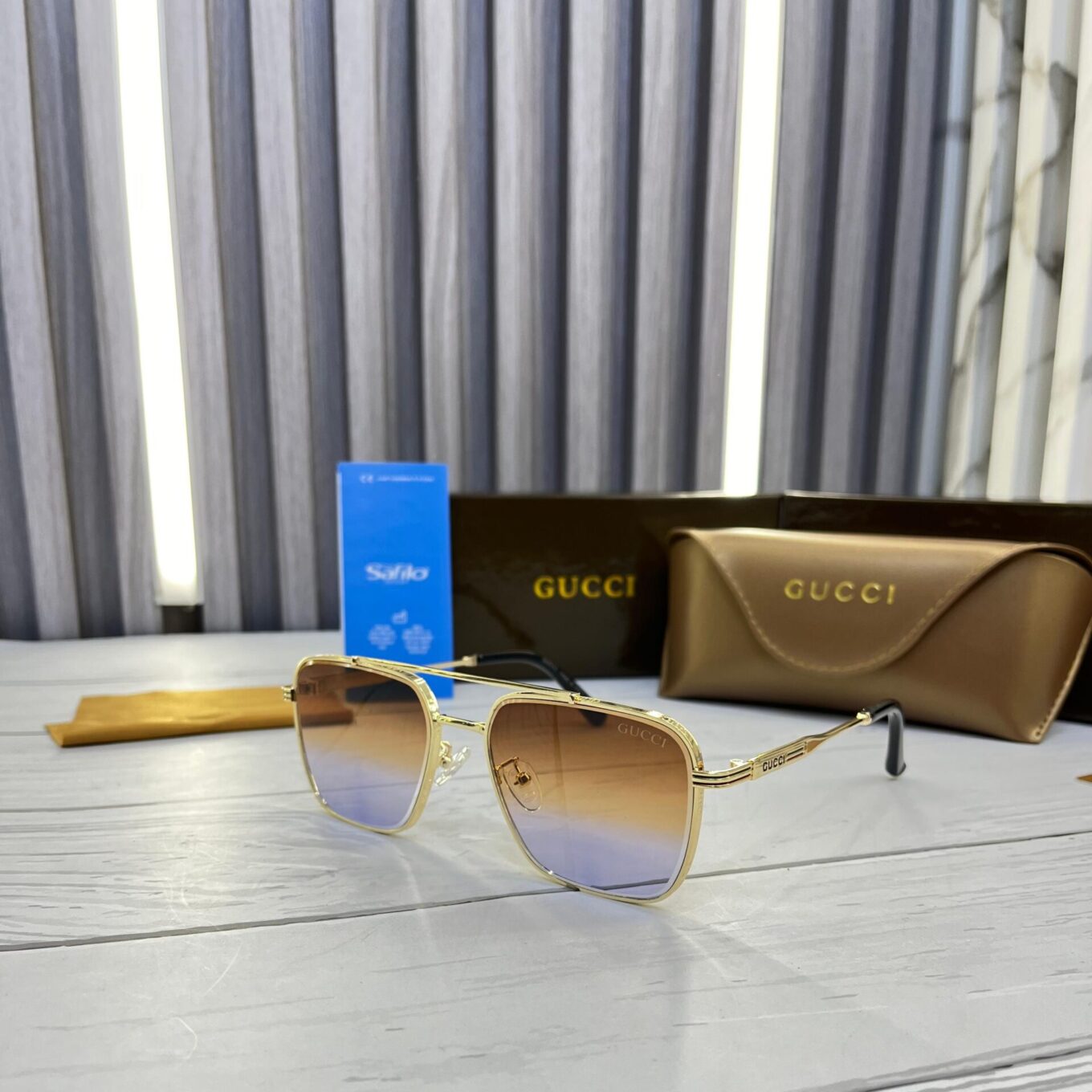 Gucci Iconic Square Aviator Sunglass For Men - TheLuxuryTag