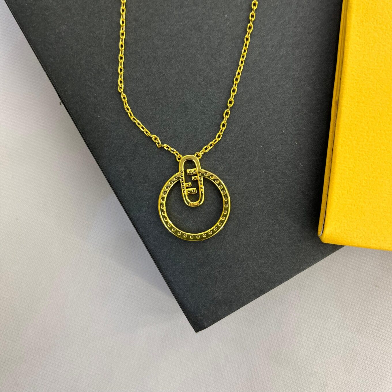 Buy Fendi F Logo Round Pendant Necklace - Online