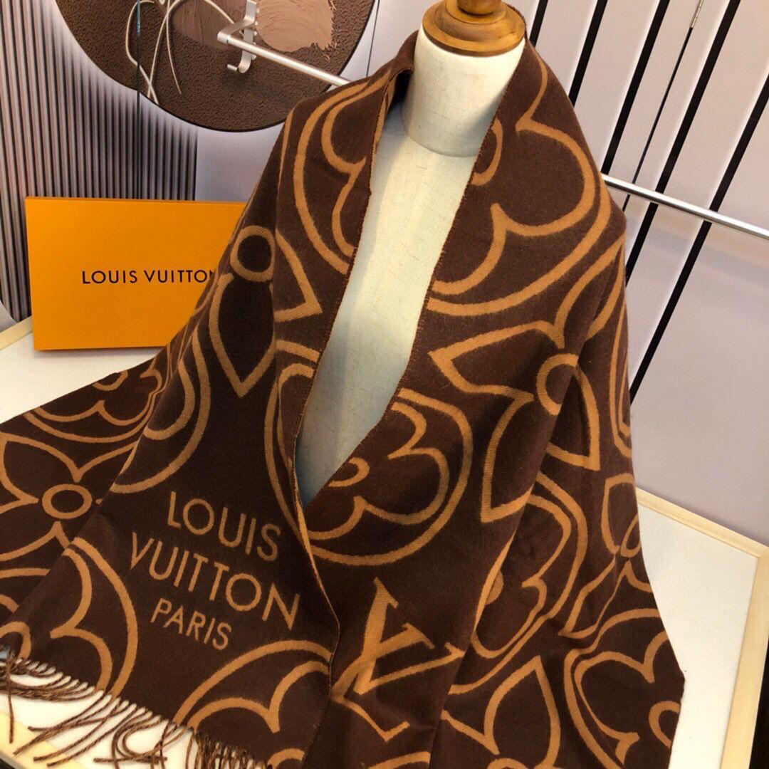 Louis Vuitton Bloom Coffee Unisex Muffler - TheLuxuryTag