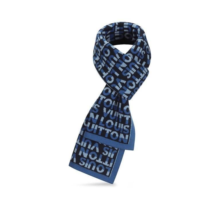 Louis Vuitton Blue Monogram Unisex Muffler - TheLuxuryTag