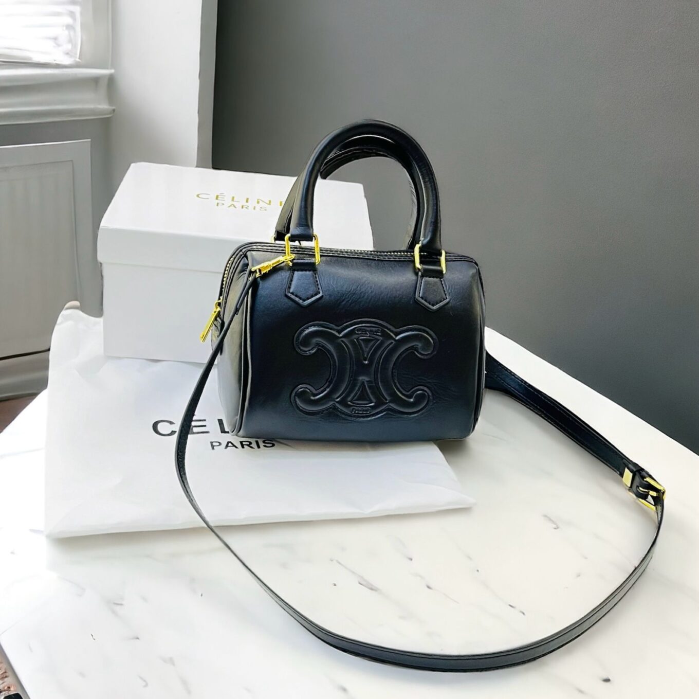 Celine Black Mini Boston Bag (With box) - TheLuxuryTag