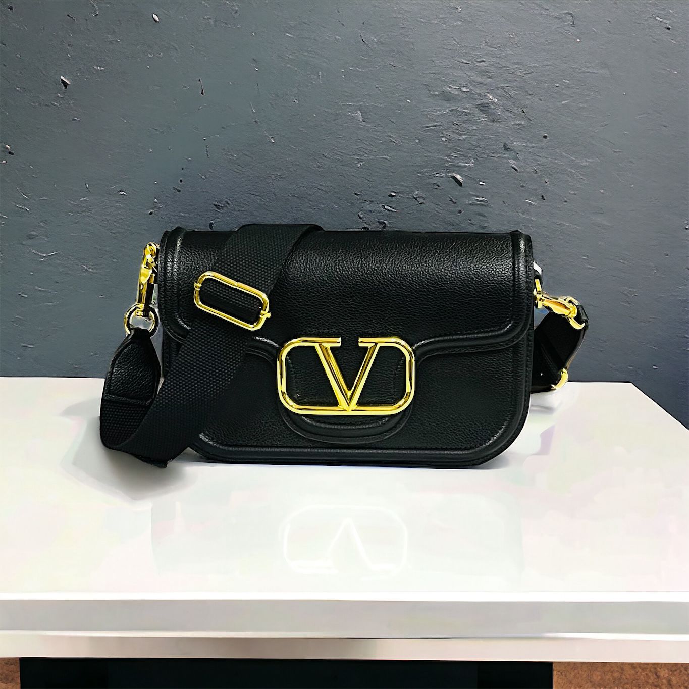Valentino All Time Black Shoulder Bag (With Box) - TheLuxuryTag