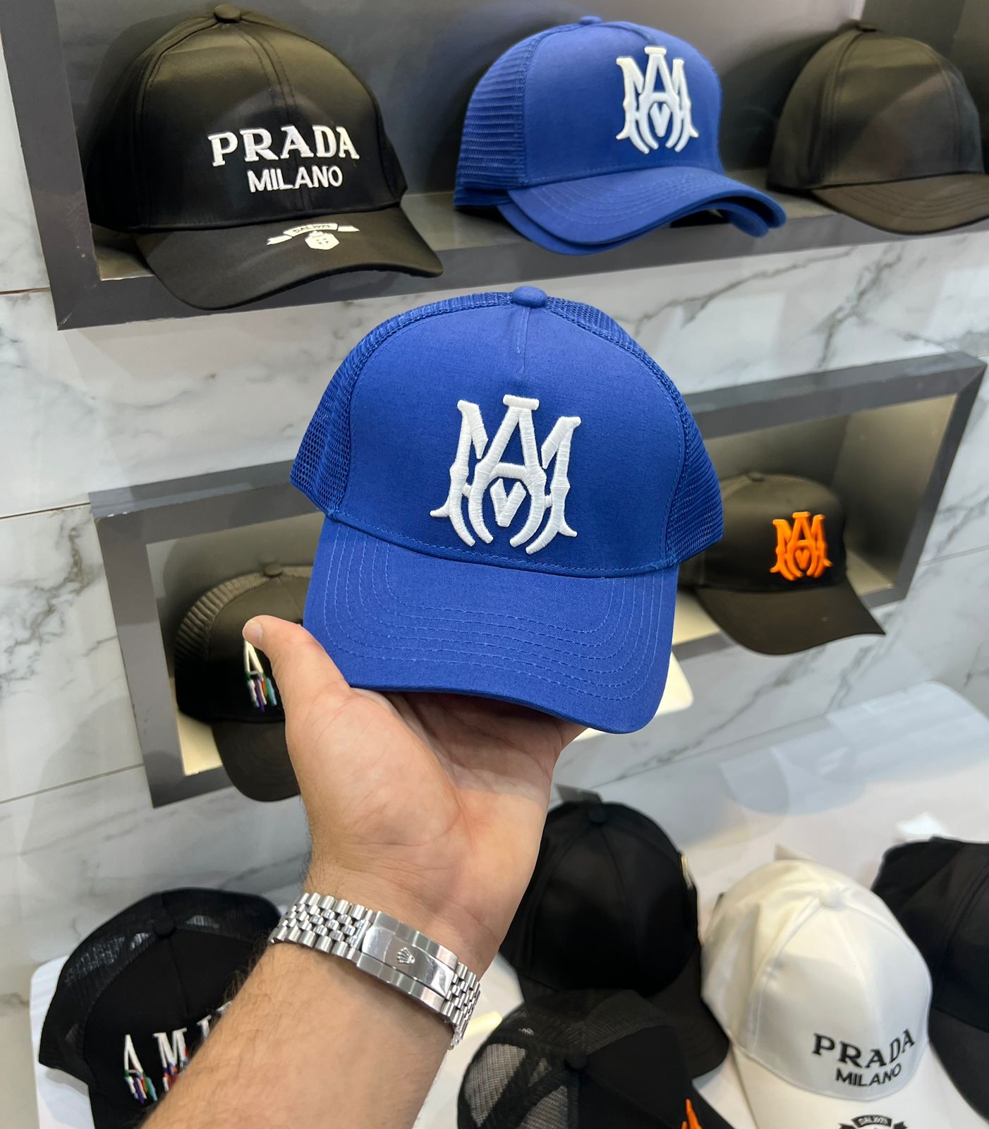 Amiri Blue Logo Baseball Cap - TheLuxuryTag