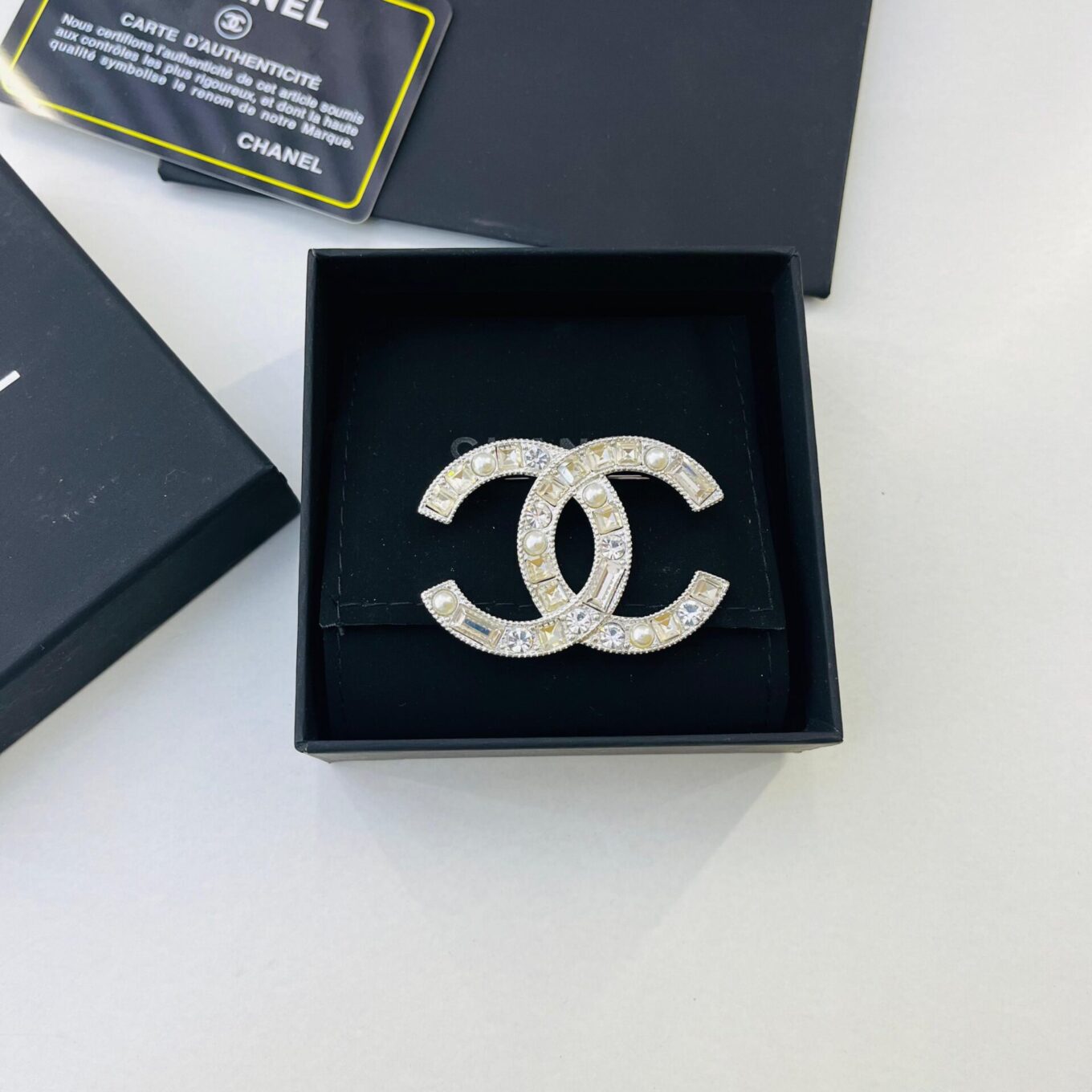 Chanel Monogram Glass Work Brooch - TheLuxuryTag