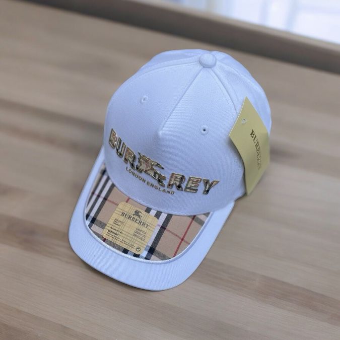 Burberry White Baseball Cap - TheLuxuryTag