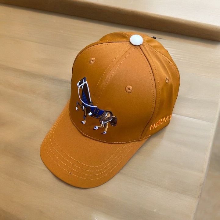 Hermes Orange Baseball Cap - TheLuxuryTag