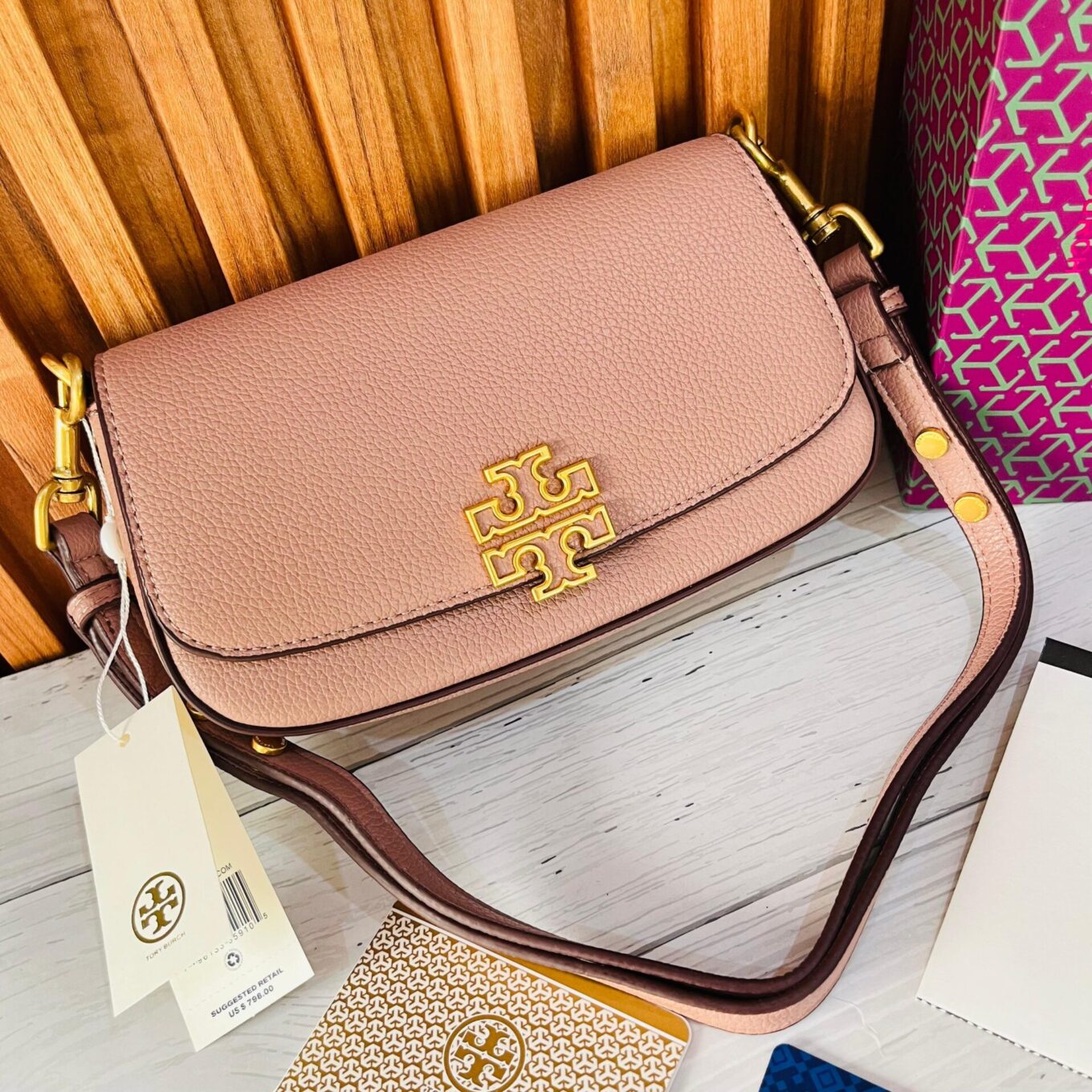 Buy Tory Burch Britten Pink Sling Bag (With Box) - Online
