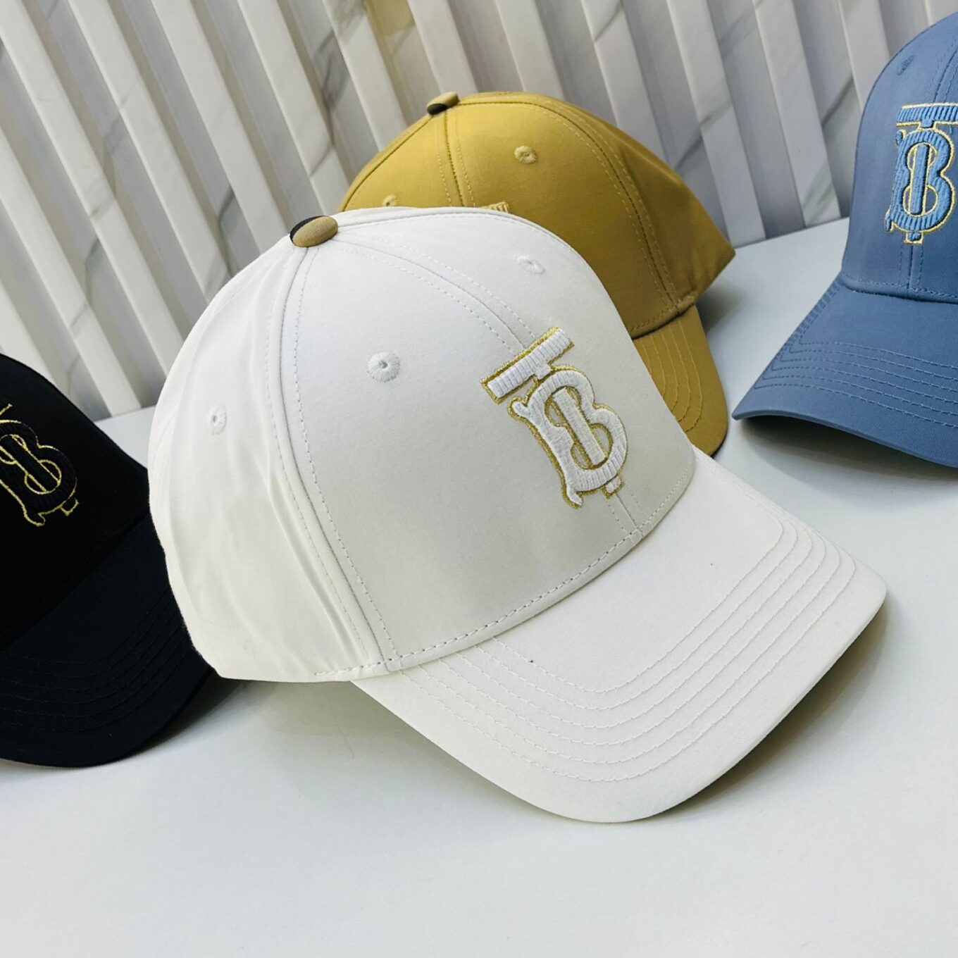 Burberry TB White Baseball Cap - TheLuxuryTag