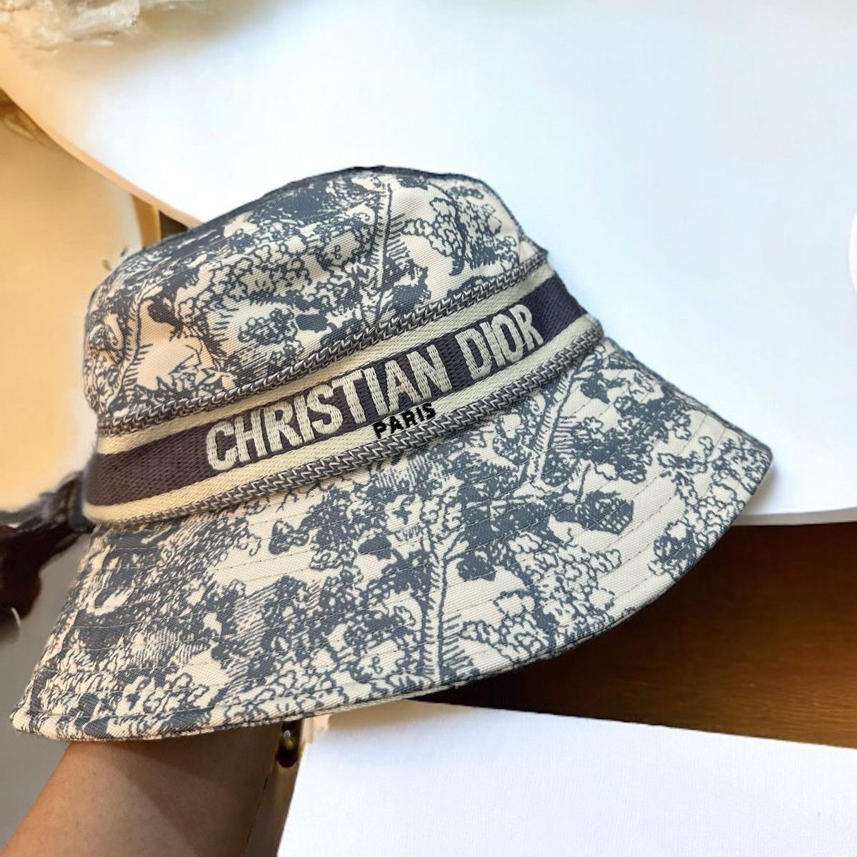 Christian Dior Grey Jungle Hat - TheLuxuryTag