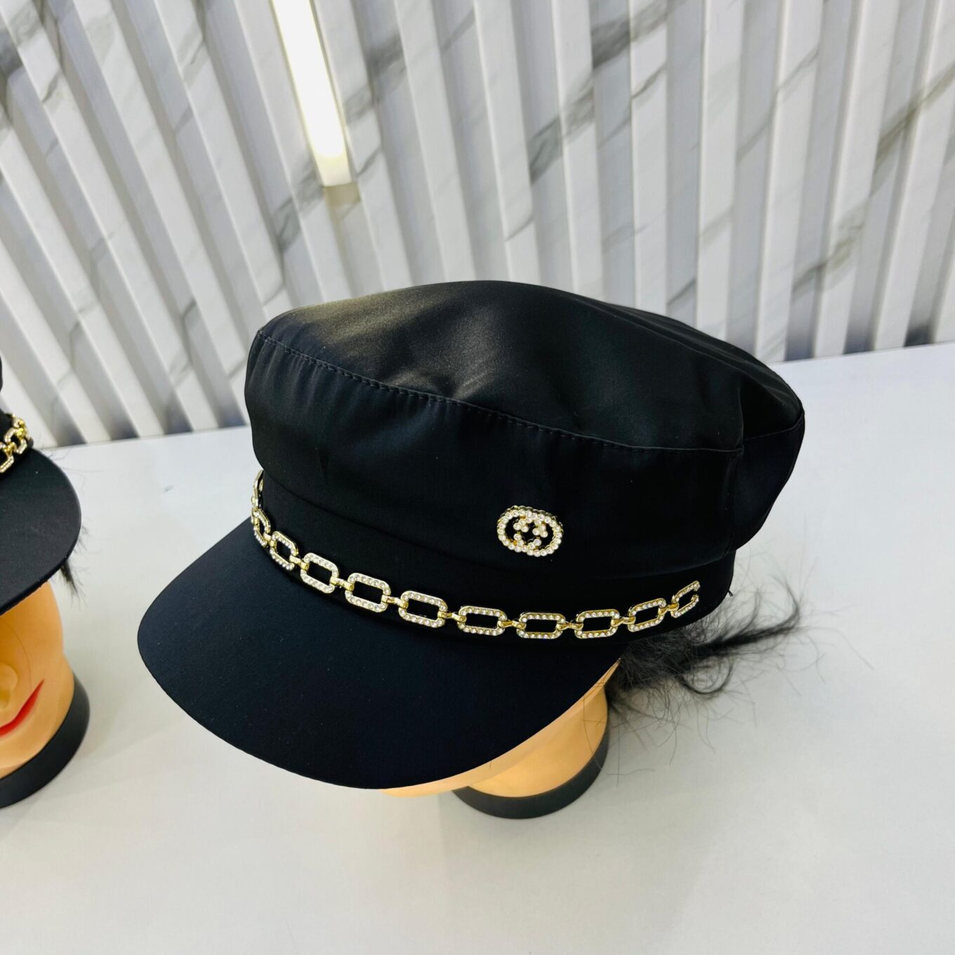 Gucci Black Studded Ladies Cap - TheLuxuryTag