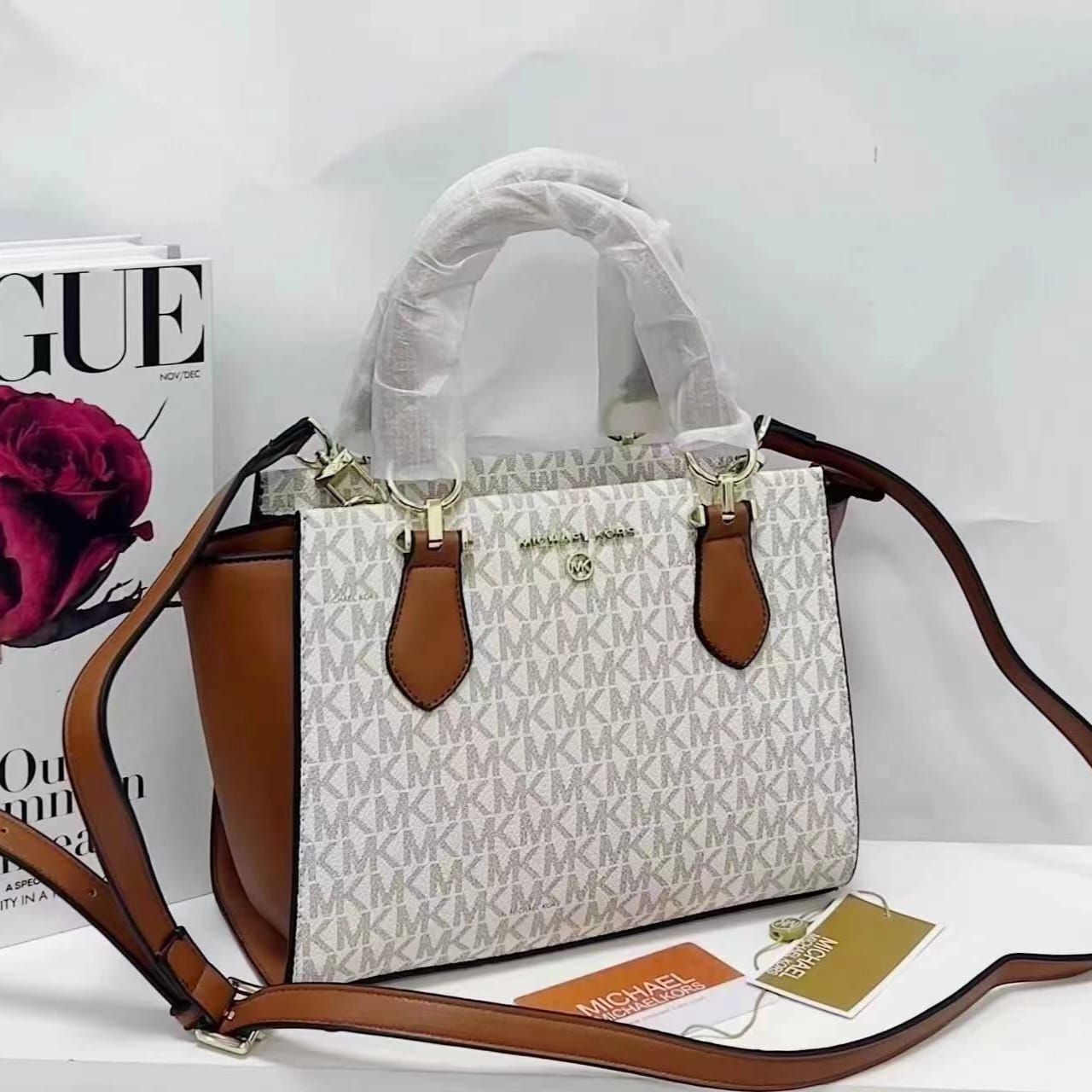 Michael Kors Beige Brown Selma Handbag - TheLuxuryTag