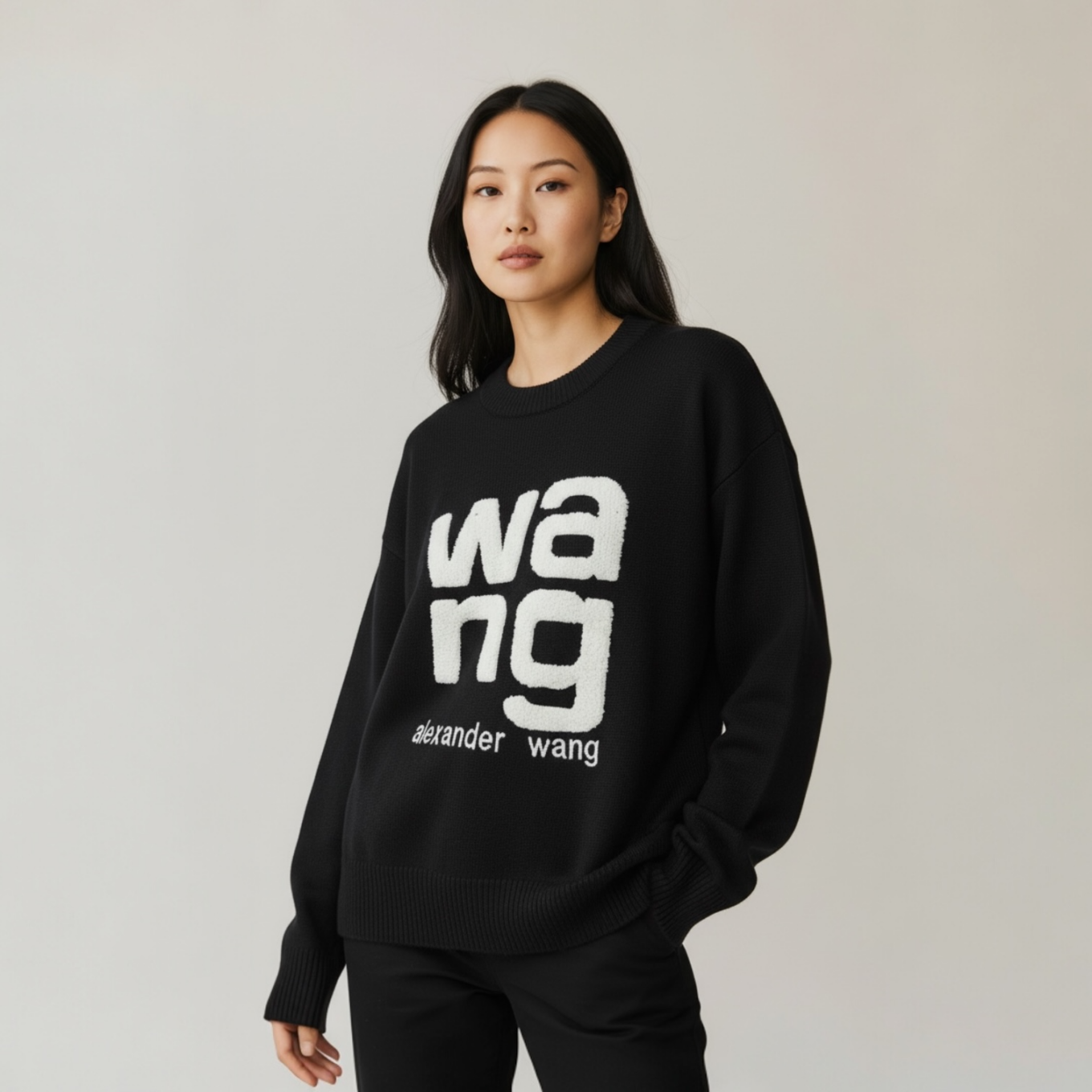 Alexander Wang Black Knitted Full Sleeve Warm Pullover - TheLuxuryTag