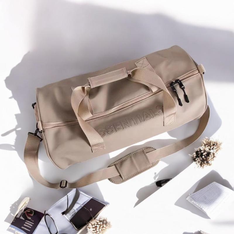 Essentials Khaki Gym Duffle Bag - TheLuxuryTag