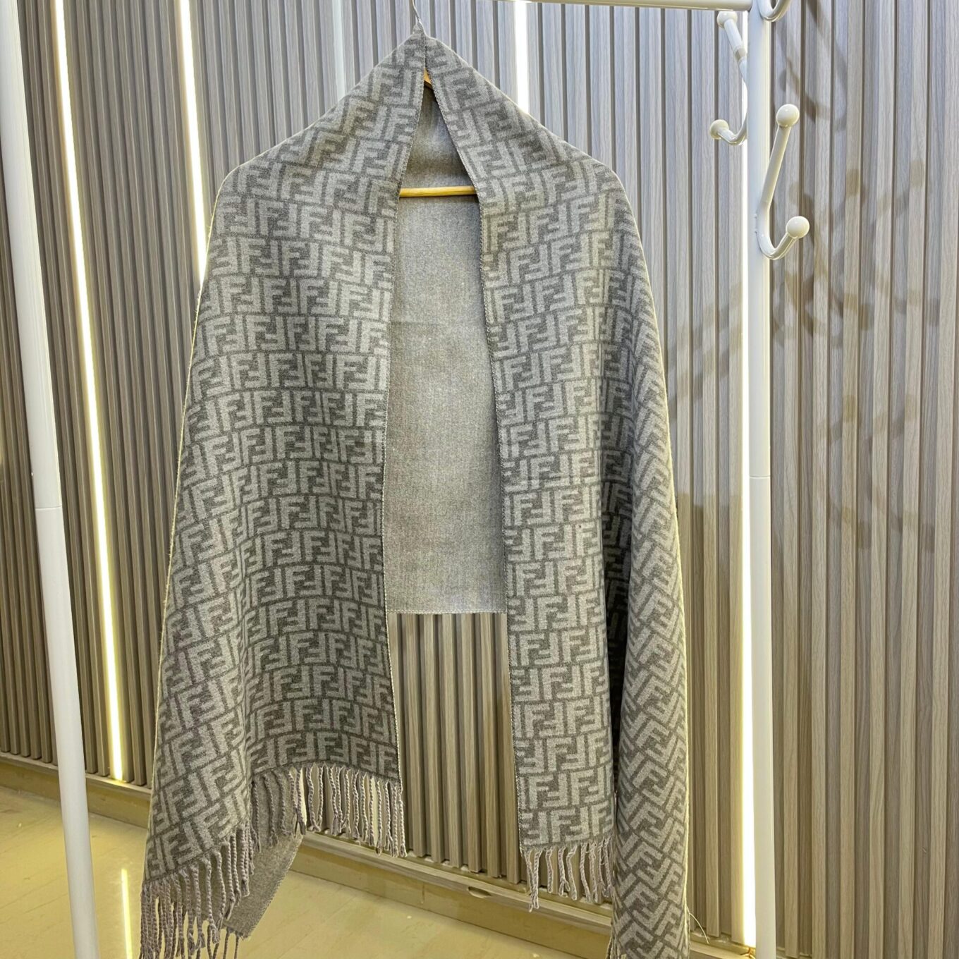 Fendi Grey FF Warm Stole - TheLuxuryTag