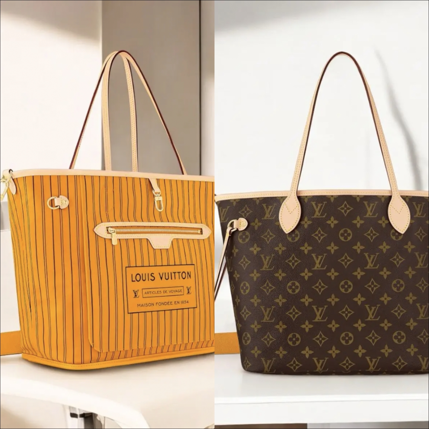 Louis Vuitton Neverfull Inside Out Yellow Tote Bag - TheLuxuryTag