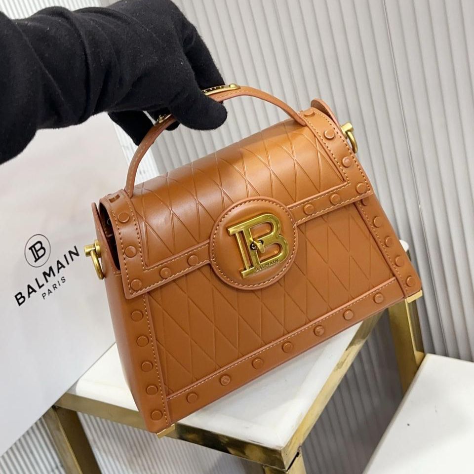 Balmain B Buzz Dynasty Brown Color Hand Bag (With Box) - TheLuxuryTag