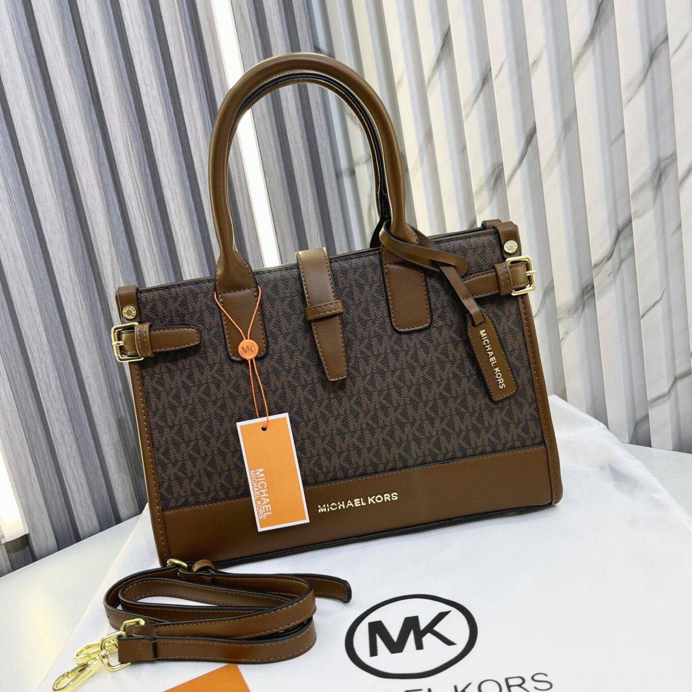 Michael Kors Mercer Coffee Coffee Handbag - TheLuxuryTag