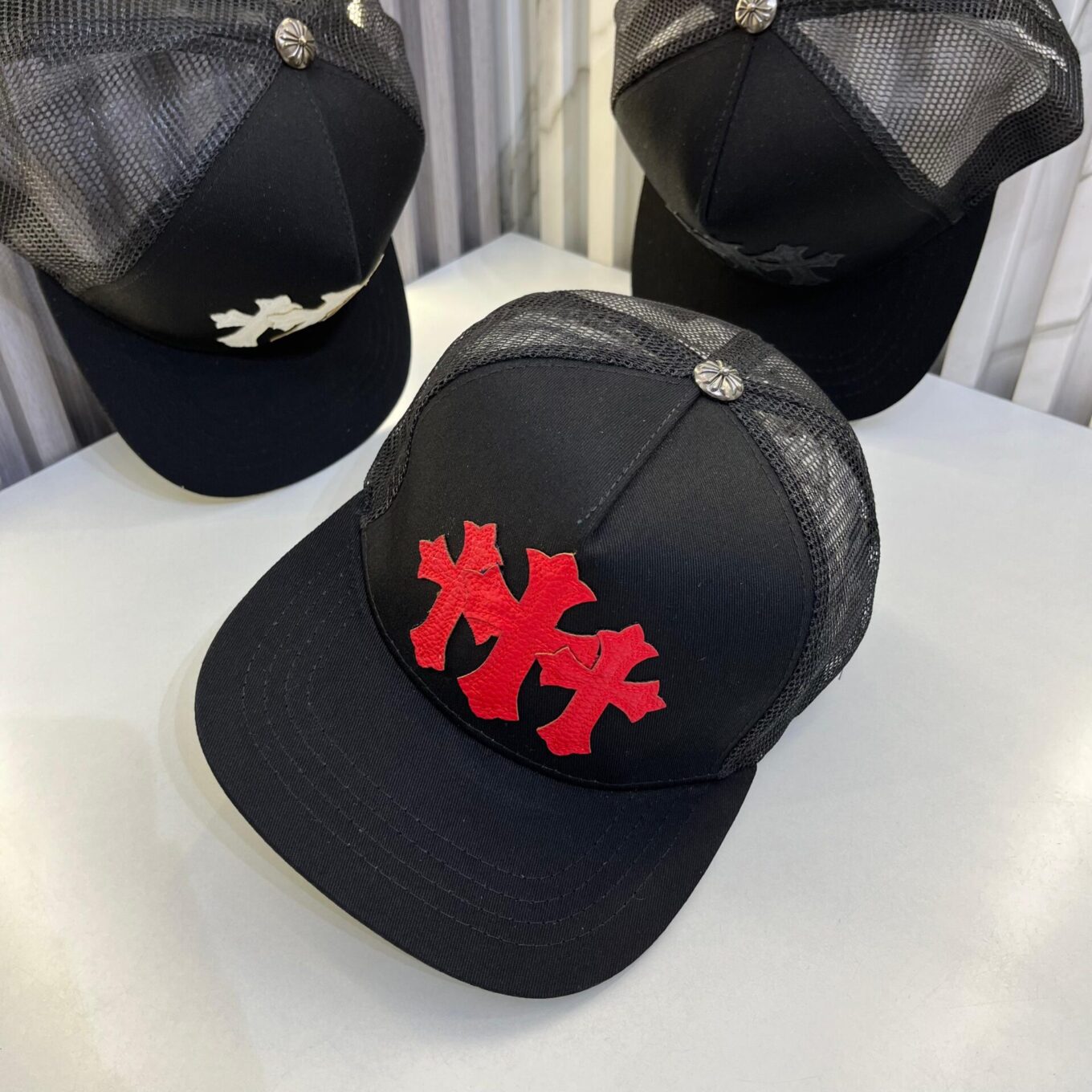Chromeheart Cemetary Black Red Baseball Cap - TheLuxuryTag