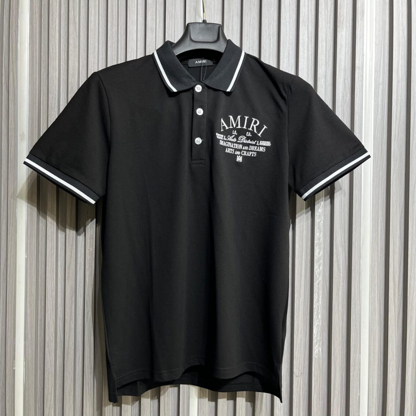 Amiri Logo Black Men's Polo Tshirt - TheLuxuryTag