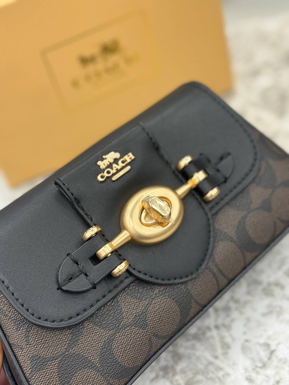 Coach Brie Black Coffee Sling Bag (With Box) - TheLuxuryTag