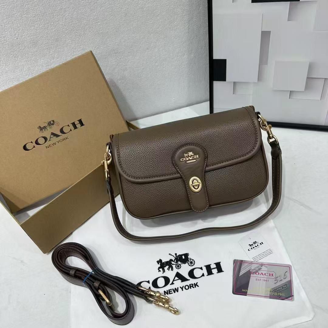 Coach Hadley Grey Shoulder Bag (With Box) - TheLuxuryTag