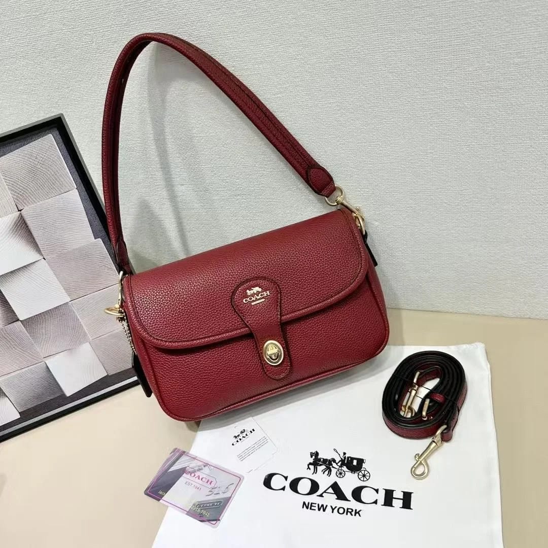 Coach Hadley Red Shoulder Bag (With Box) - TheLuxuryTag