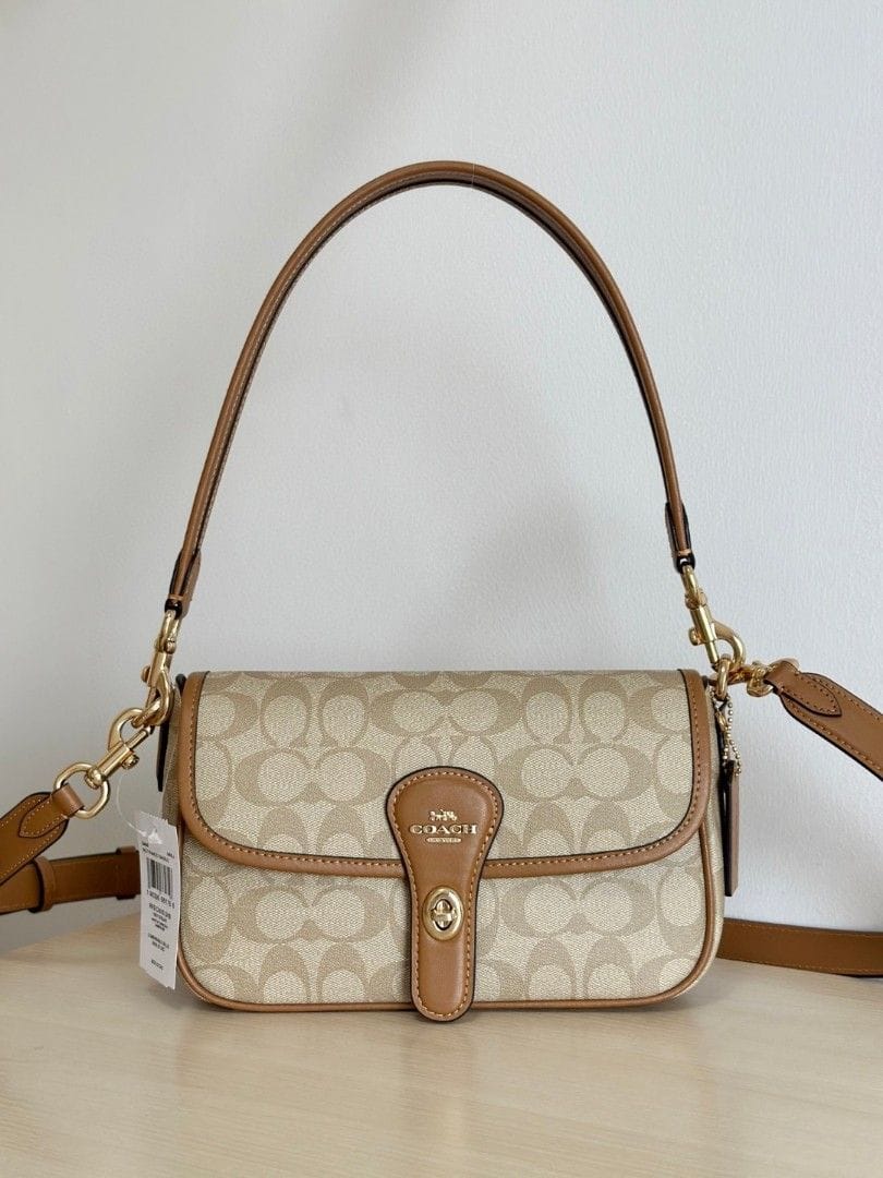 Coach Hadley Apricot Shoulder Bag (With Box) - TheLuxuryTag