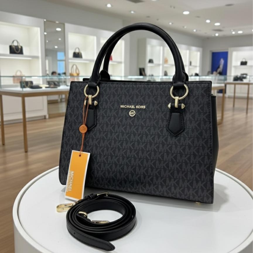 Michael Kors Black Marilyn Large Saffiano Handbag - TheLuxuryTag