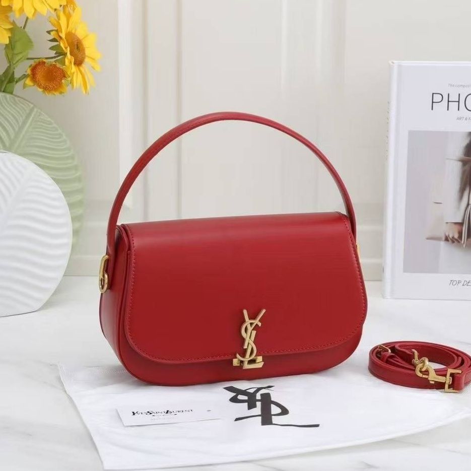 YSL Red Voltaire Shoulder Bag (With Box) - TheLuxuryTag